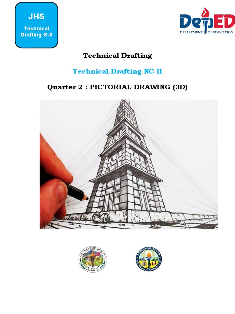 Pictorial Drawing Tech. Drafting Grade 8 | PDF | Perspective (Graphical ...