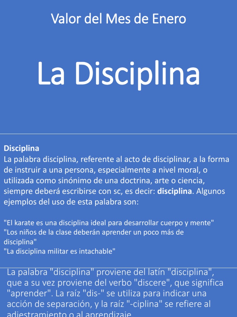 La Disciplina Valor Del Mes de Enero | PDF | Disciplinas | latín