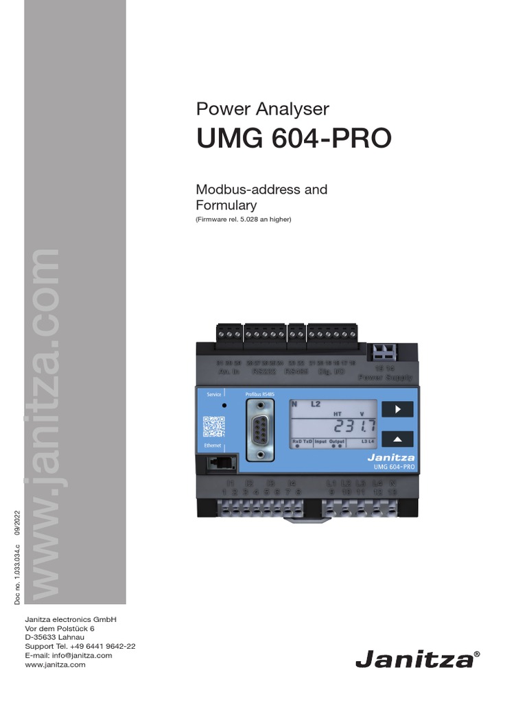 Janitza Mal Umg604pro en | PDF