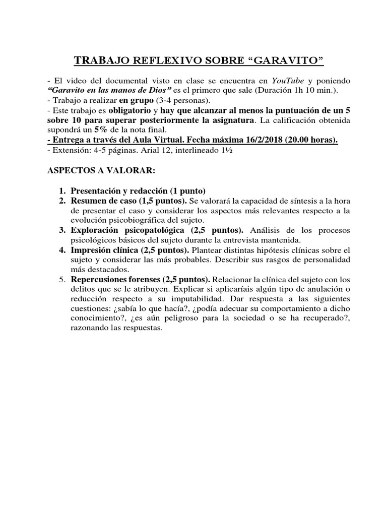 Trabajo Reflexivo Garavito | PDF