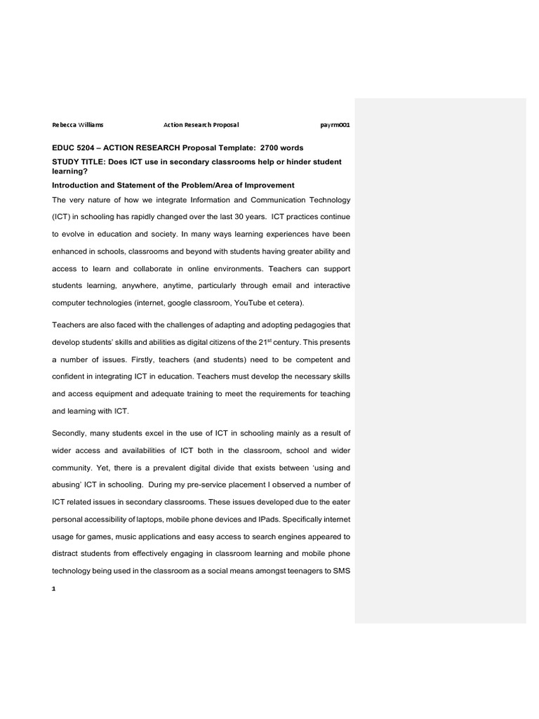Action Research Proposal | PDF