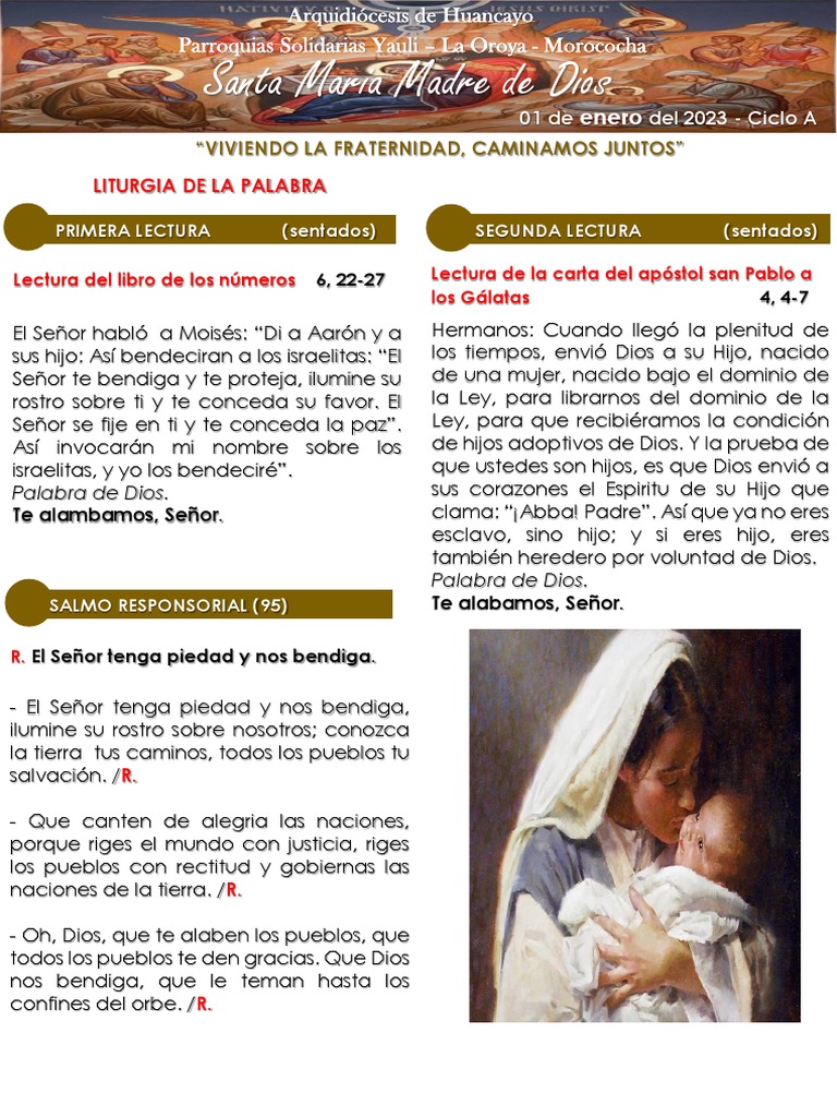 Santa Maria Madre de Dios | PDF | María, madre de Jesús | Misa (liturgia)