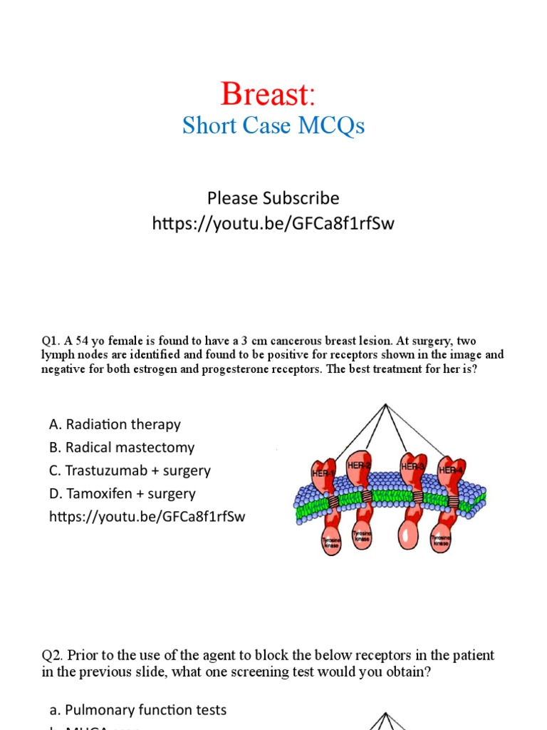 Must Know Breast Anatomy & Pathology MCQs | PDF | Breast Cancer ...