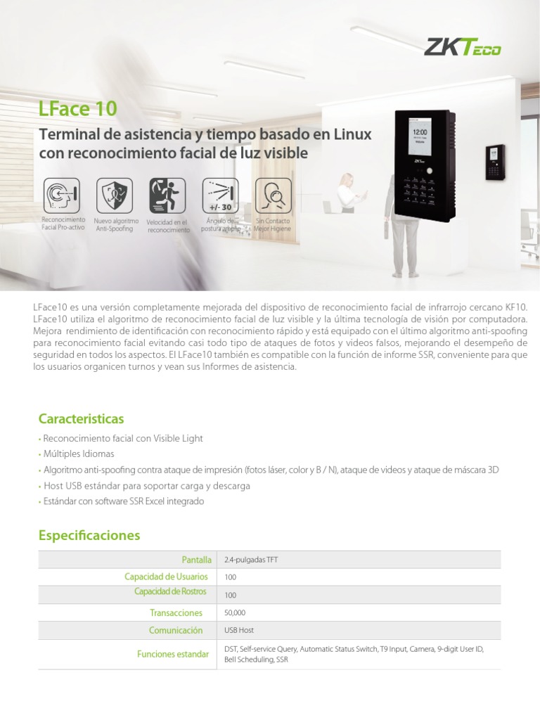 Zkteco LFace10 - Panish | PDF | Arquitectura de Computadores | Hardware ...