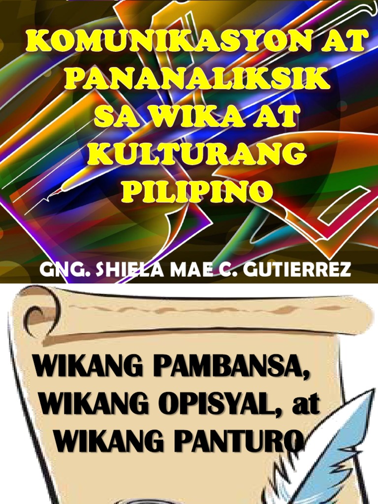 Wikang Pambansa Opisyal at Panturo | PDF
