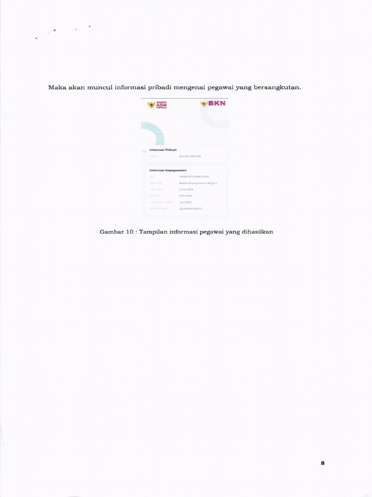 Proses Pembuatan dan Penggunaan Kartu ASN Virtual | PDF