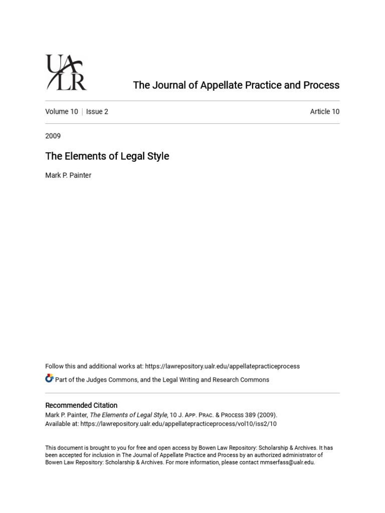 Understanding Legal Writing Style | PDF