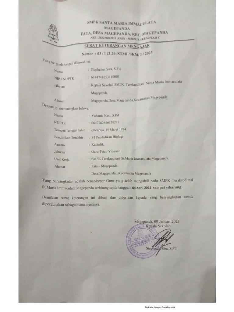 SK Mengajar Anis | PDF