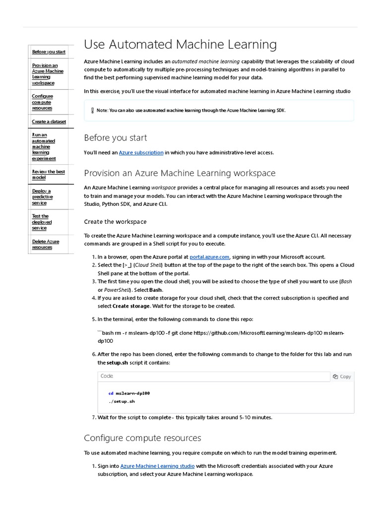 Mslearn dp100 02 | PDF | Machine Learning | Microsoft Azure