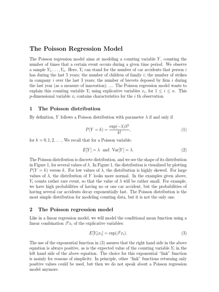 The Poisson Regression Model | Download Free PDF | Poisson Distribution | Teaching Mathematics