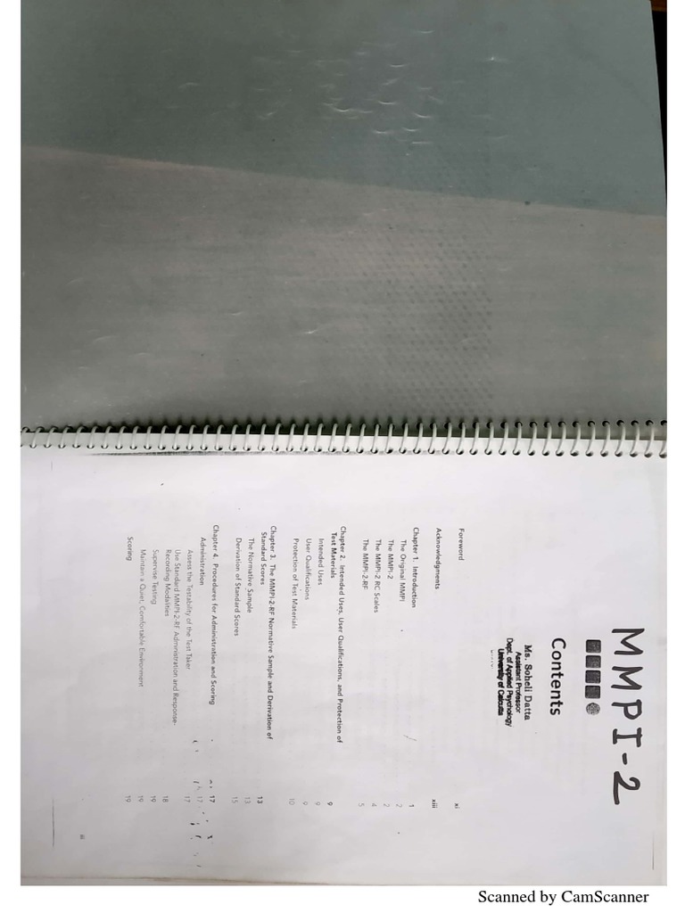 MMPI III MANUAL | PDF