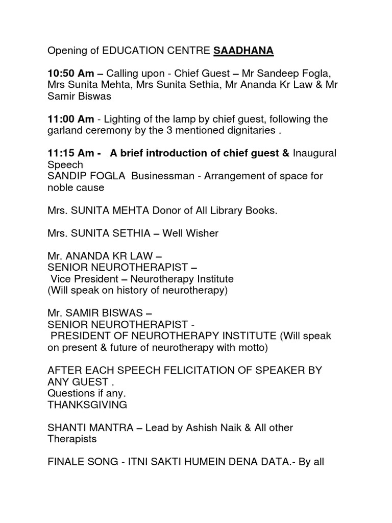 Inauguration of Education Centre Saadhana | PDF