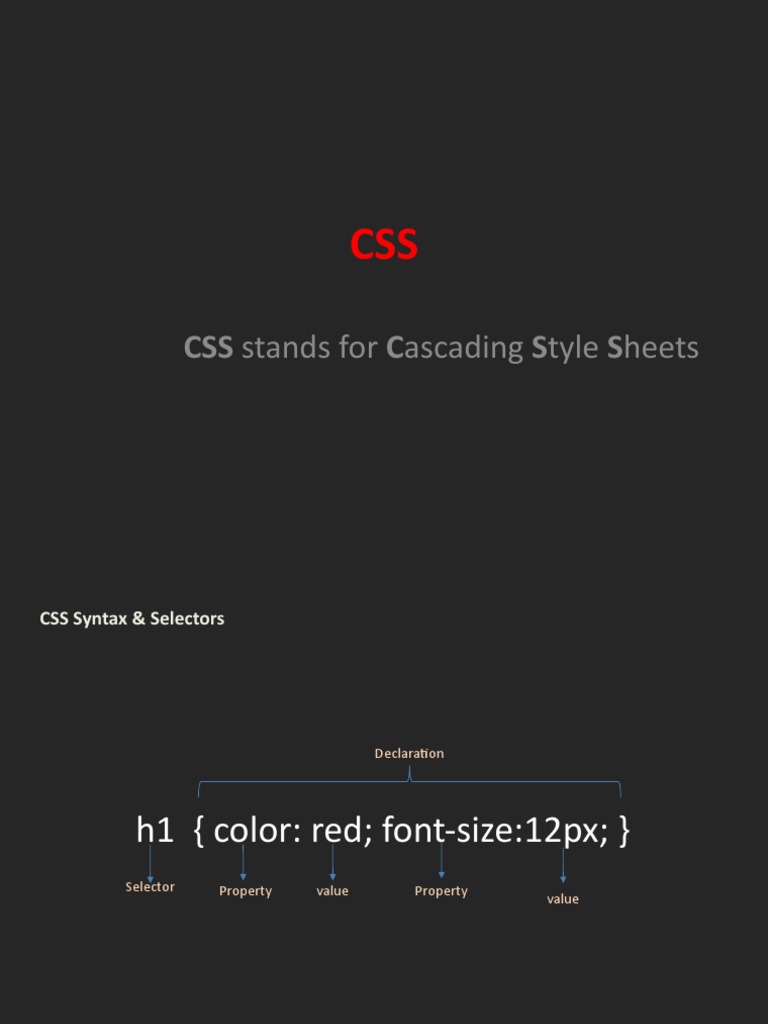 Css Stands For Cascading Style Sheets Pdf Written Communication Text