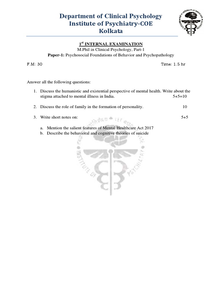 Part 1 Paper 1 Psychosocial Foundation IOP | PDF