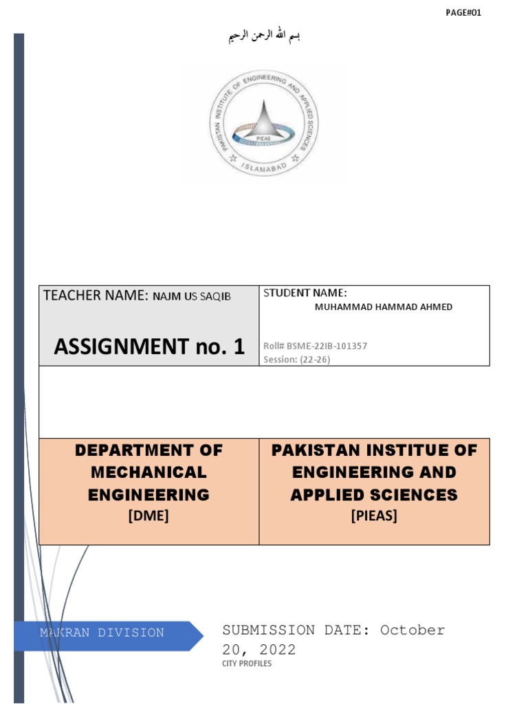 CITY PROFILE MAKRAN ASSIGNMENT MHA - MUHAMMAD HAMMAD AHMED PIEAS UNIVERSITY NILORE @edupie22 # ...