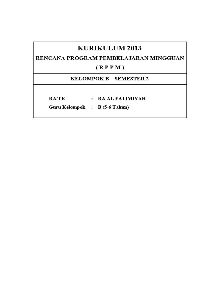 3.1.2 RPPM Kelompok B Semester 2 2021 | PDF