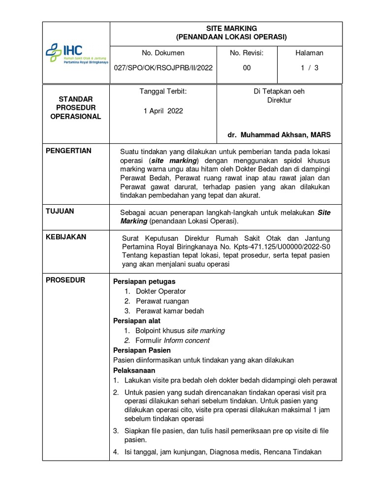 SPO Site Marking | PDF