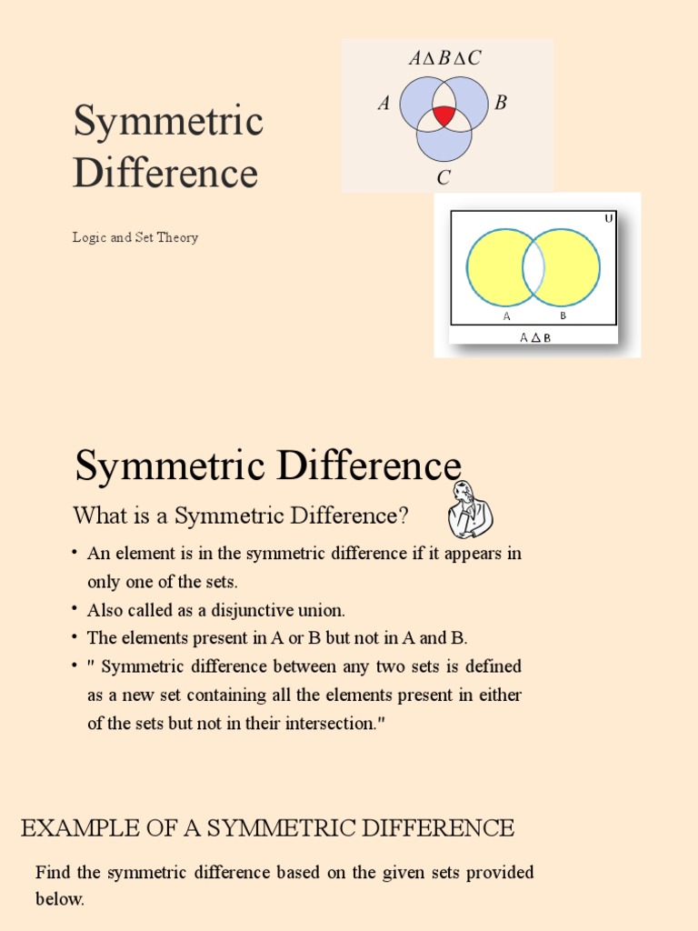 Symmetric Difference | PDF | Intersection (Set Theory) | Mathematical Logic