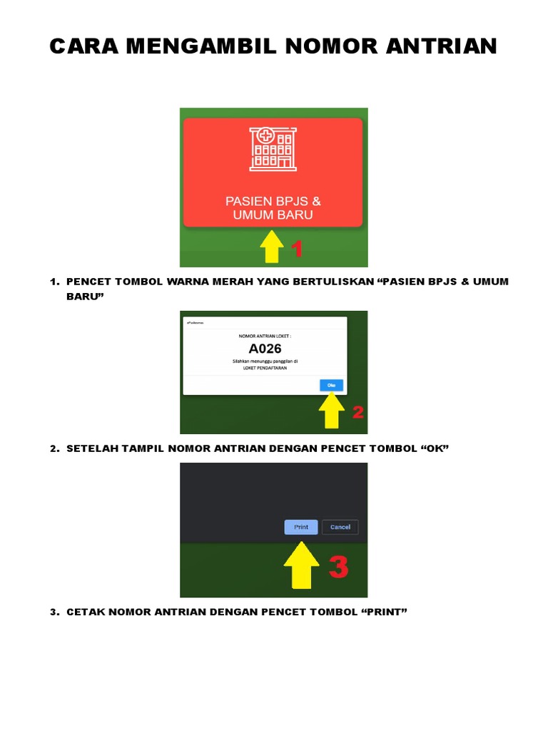 Cara Mengambil Nomor Antrian | PDF