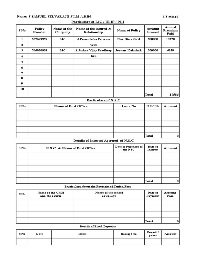 It Form 22 23 Cps Old Regime | PDF | Taxes | Tax Deduction