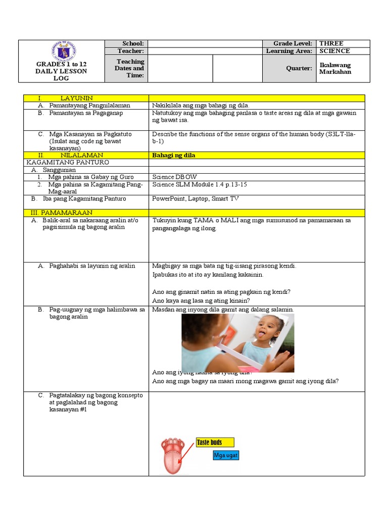 DLP SCIENCE Bahagingdila | PDF