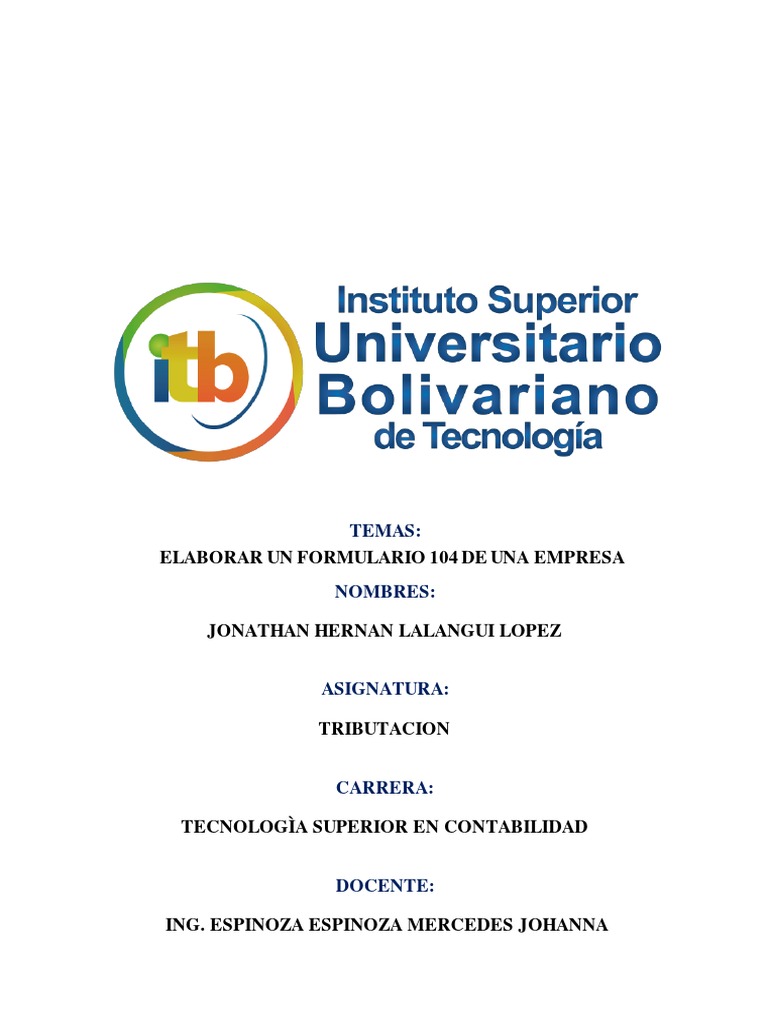 Elaboración del Formulario 104 IVA | PDF | Impuesto al valor agregado ...