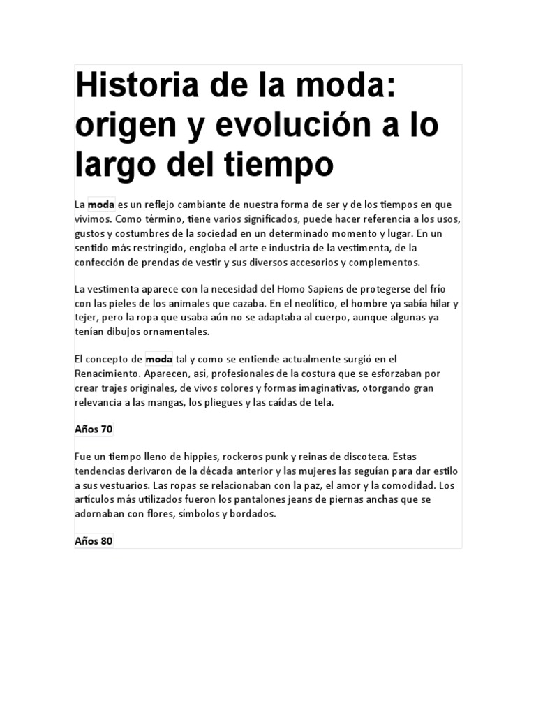 Historia de La Moda | PDF