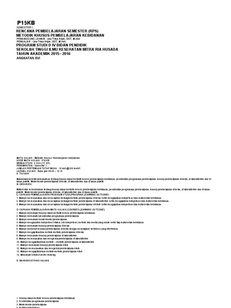 Contoh Rps Download | PDF