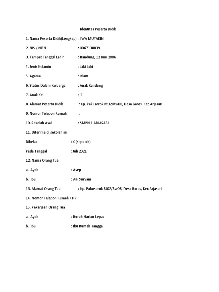 Identitas Peser-WPS Office | PDF | Kesehatan Holistik