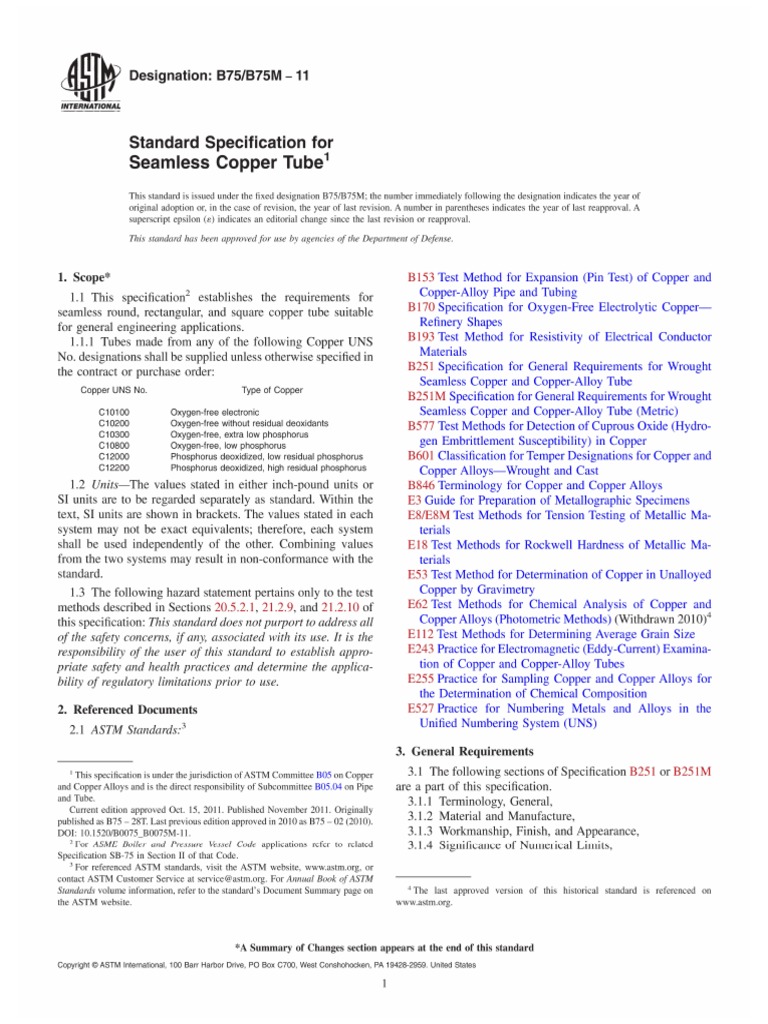 Astm B75M-11 | PDF