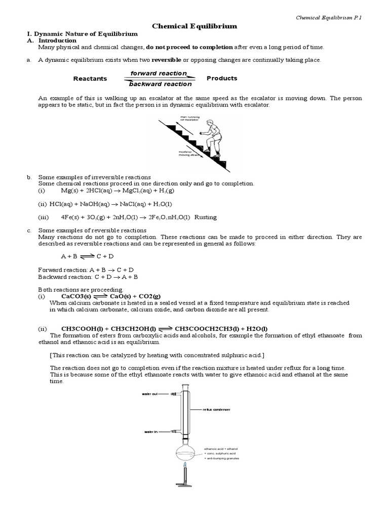 Chemical Equilibrium: Understanding Reversible Reactions and Dynamic Equilibrium | PDF ...