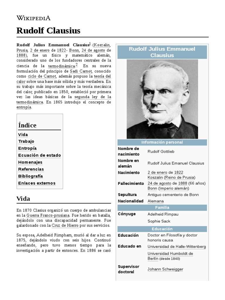 Rudolf Clausius | PDF | Termodinámica | Física Matemática