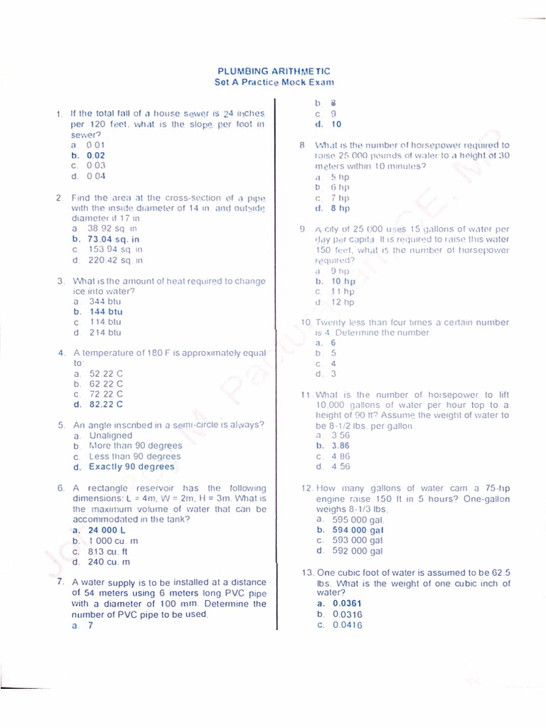 1st Mock Exam | PDF | Area | Gallon