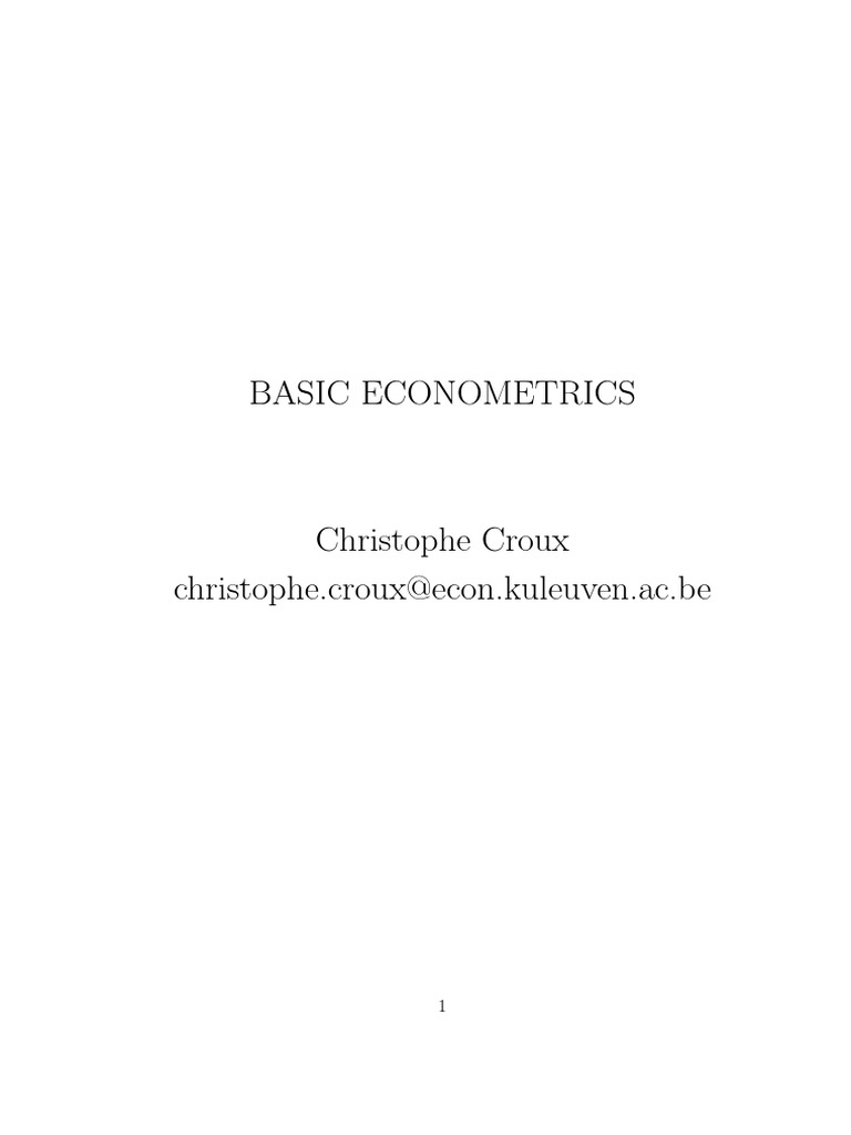 ECONOMETRICS BASICS | PDF | Coefficient Of Determination | Errors And Residuals