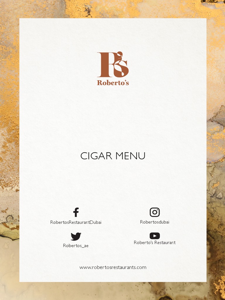 Robertos Cigar Menu 1 | PDF
