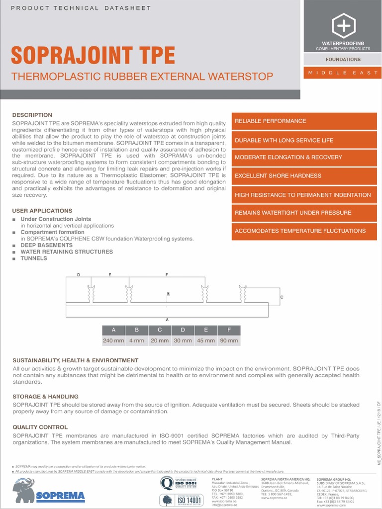 TDS - Soprajoint Tpe | PDF