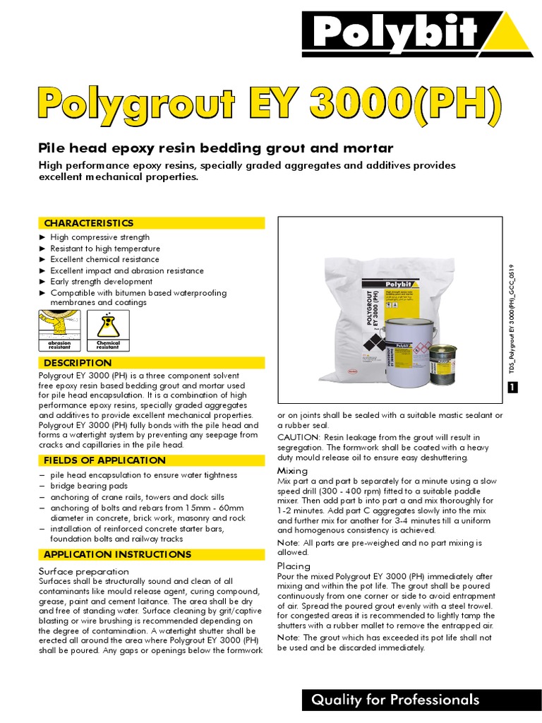 Mea Polybit Tds Polybit Polygrout Ey 3000 PH en Mea | PDF | Concrete ...