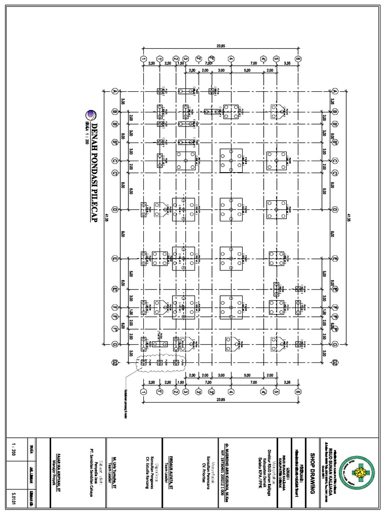 Denah Pile Cap Dan Pancang #1 | PDF