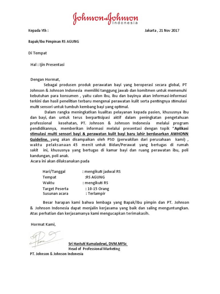 Surat Ijin Edukasi (Johnson & Johnson) | PDF | Karier & Perkembangan ...
