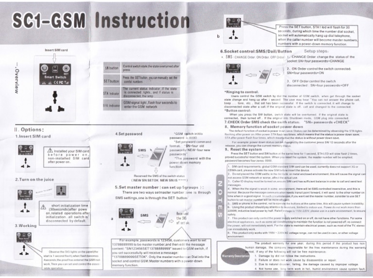 SC1-GSM Íntruction | PDF