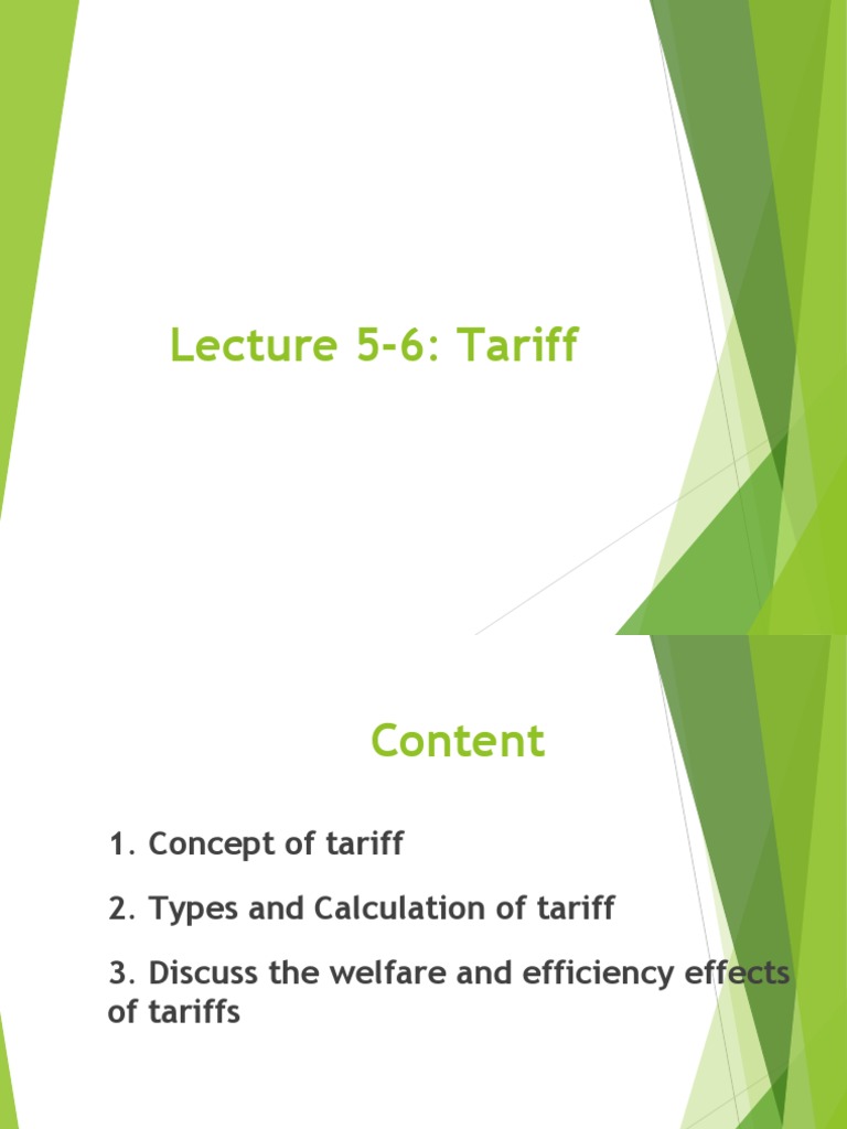 Lecture 5-6 - Tariff | PDF