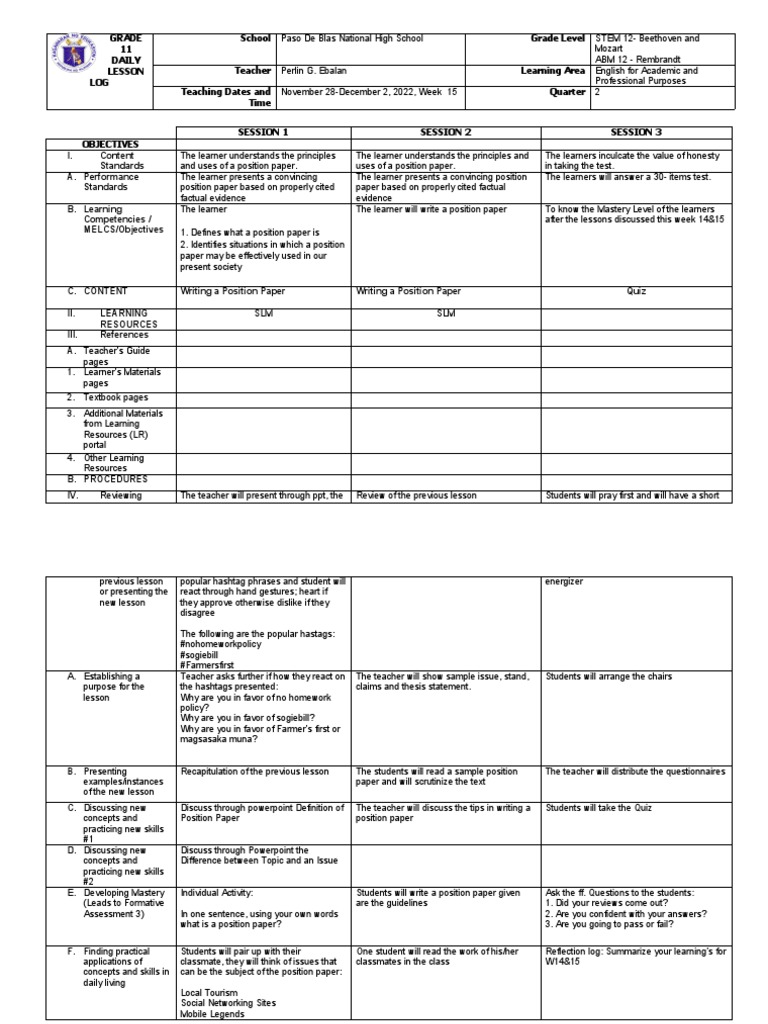 W15 Q2 Eapp | PDF | Learning | Teachers
