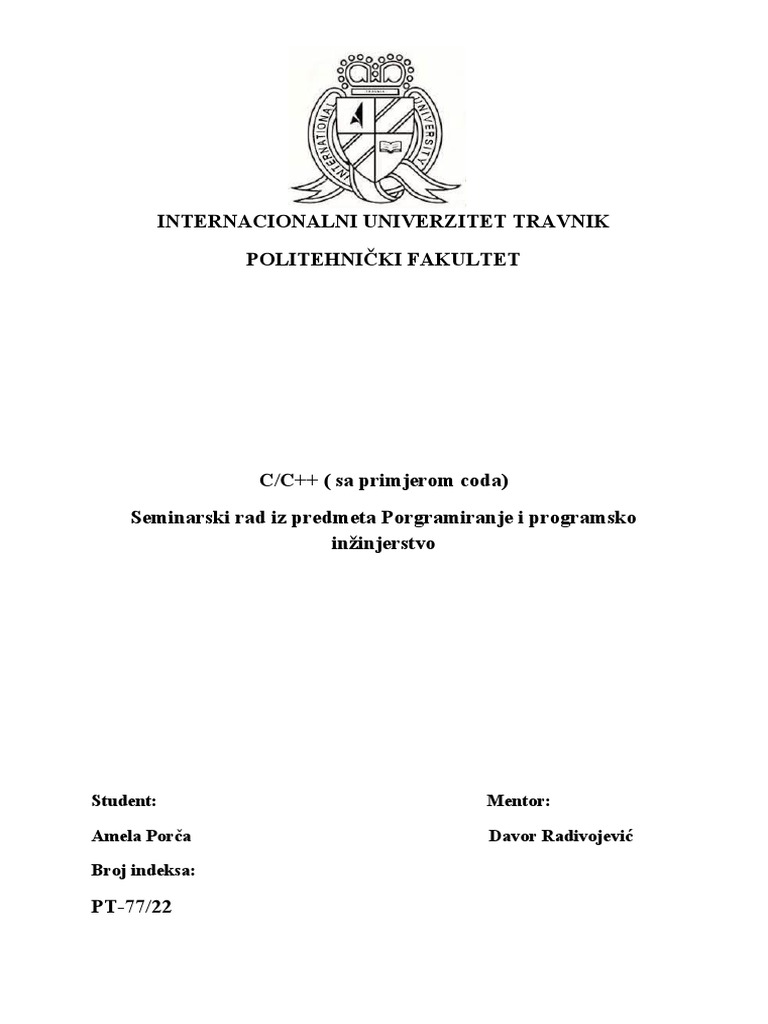 Seminarski Programiranje | PDF