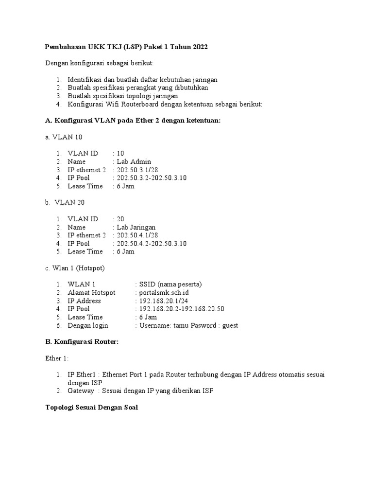 Pembahasan UKK TKJ | PDF