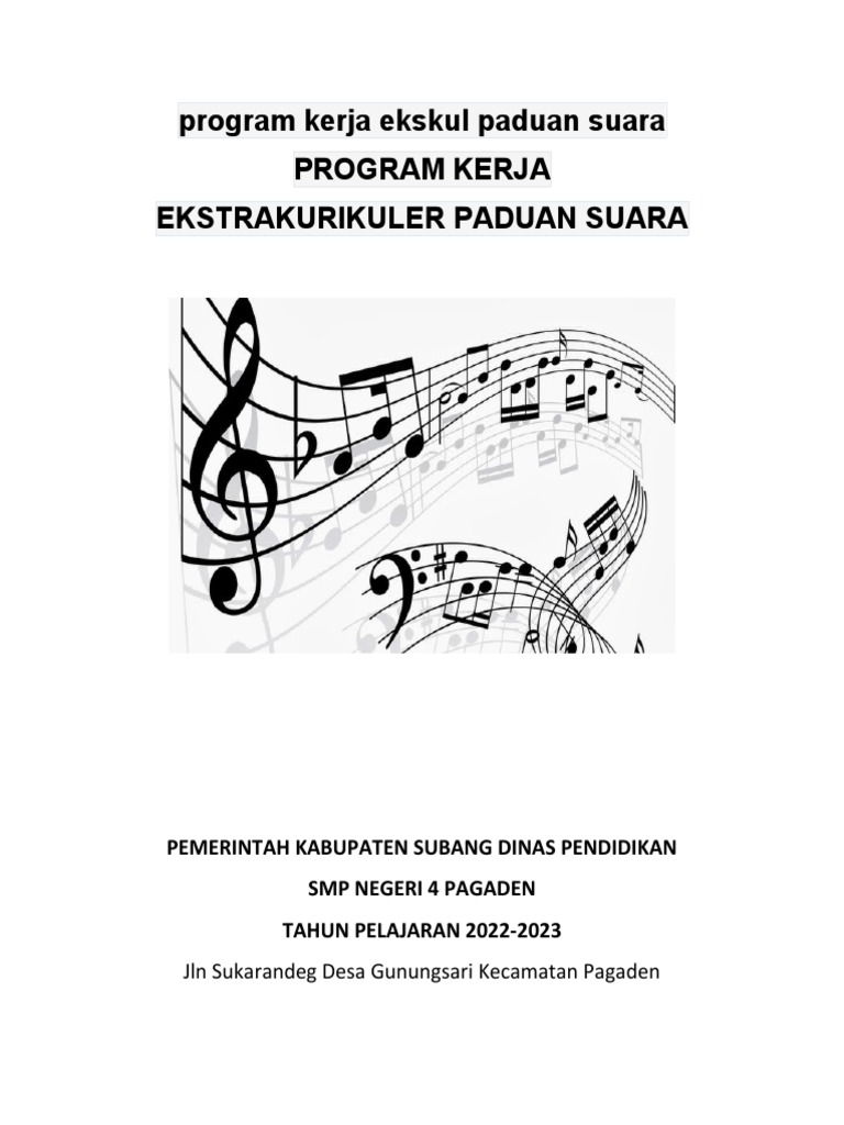 Program Kerja Ekskul Paduan Suara | PDF | Ilmu Sosial