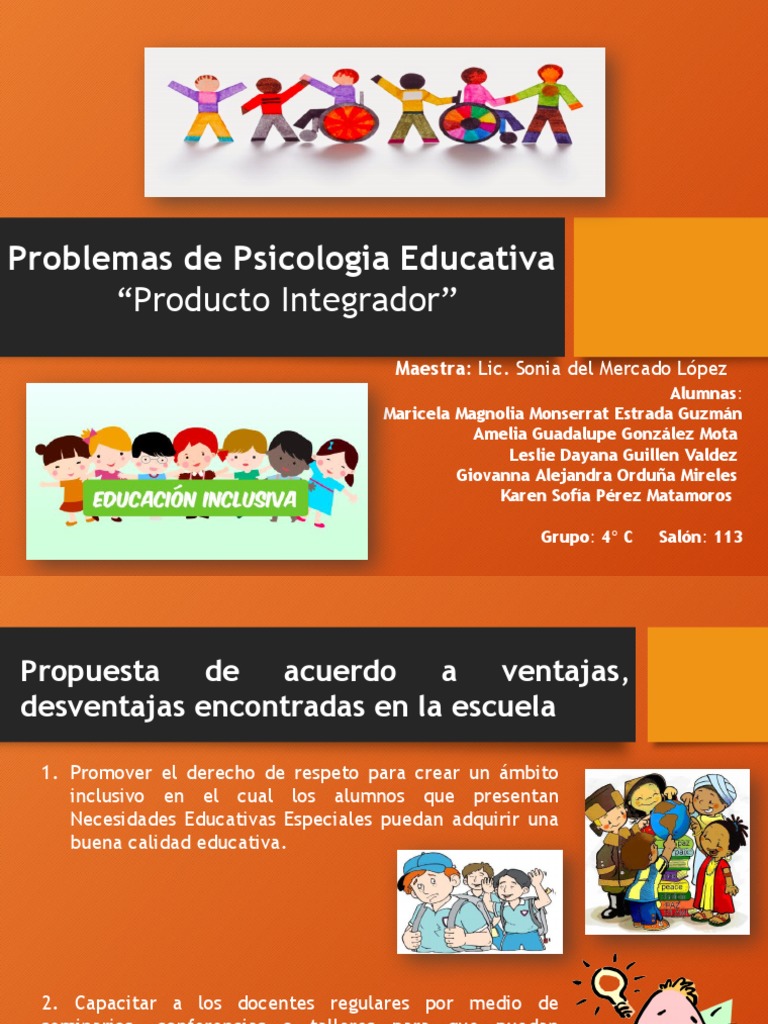 Problemas Educativos PIA PP | PDF | Inclusión (Educación)