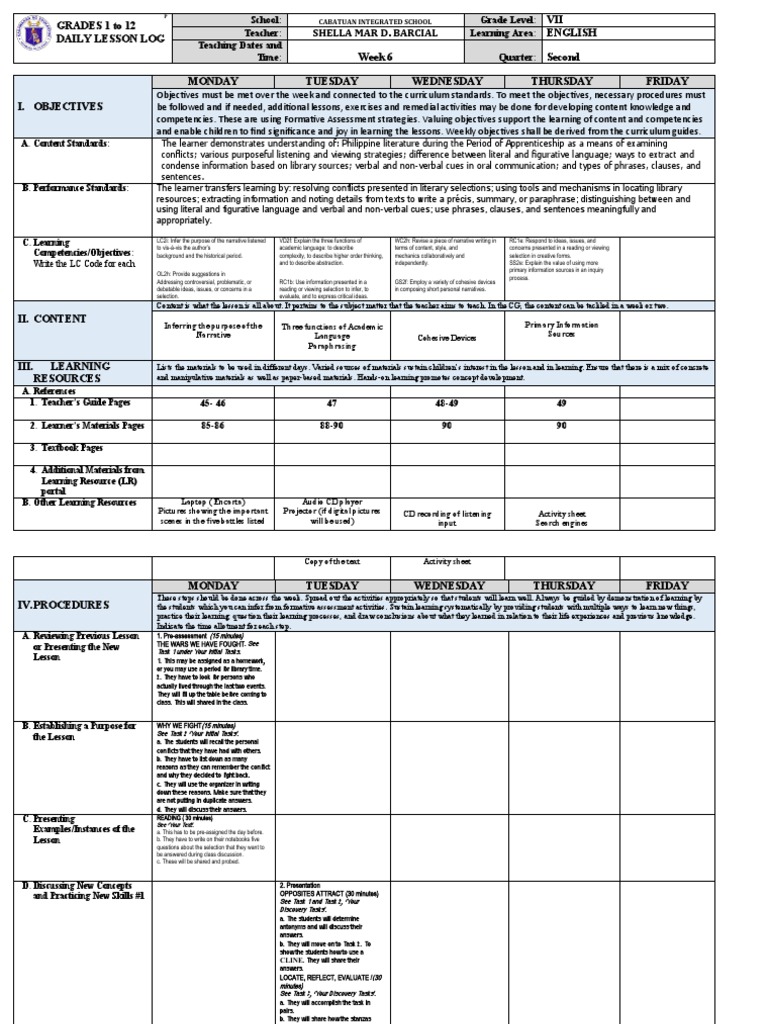 DLL - 2nd Quarter - wk9 | PDF | Teaching Method | Learning