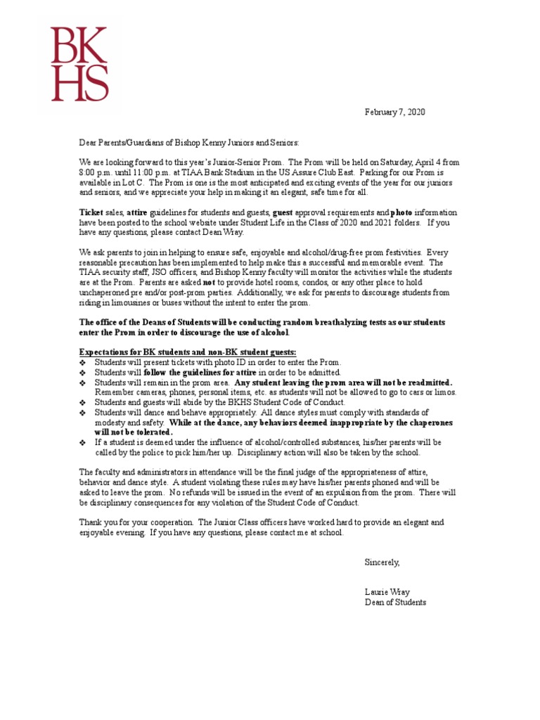 Bishop Kenny Prom 2020 Guidelines | PDF | Prom | Fashion