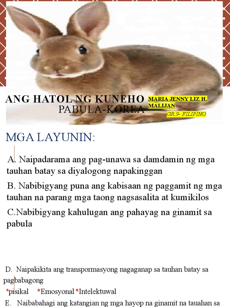 PPT Ang Hatol Ng Kuneho 2nd Quarter Module 1 Week 1 | PDF