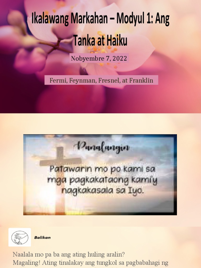 Fil PPT Adm 2nd Quarter Module 1 Tanka at Haiku | PDF